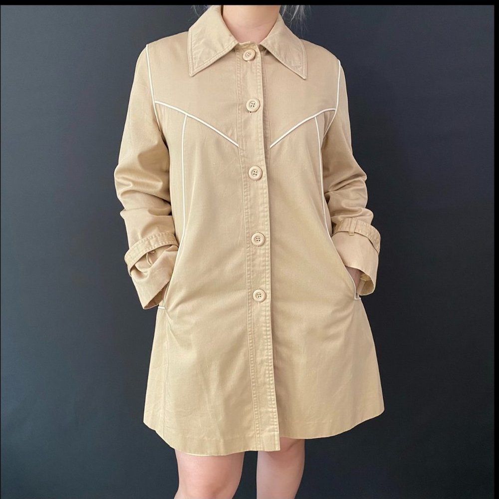 60s/70s Beige Lightweight Mod Coat - Gem